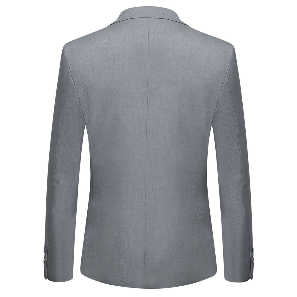 Mens 2-Piece Slim Fit Two Button Light Grey Suit